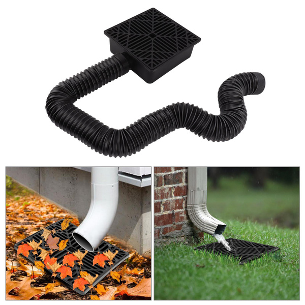 Black Gutter Downspout Extensions Catch Basin Low Downspout Extender ...