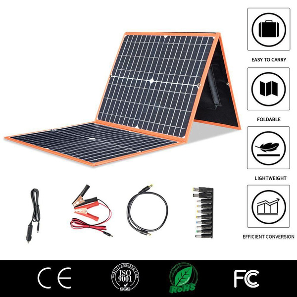60W 18V Foldable Flexible Monocrystalline Solar Panel Charger Dual USB ...