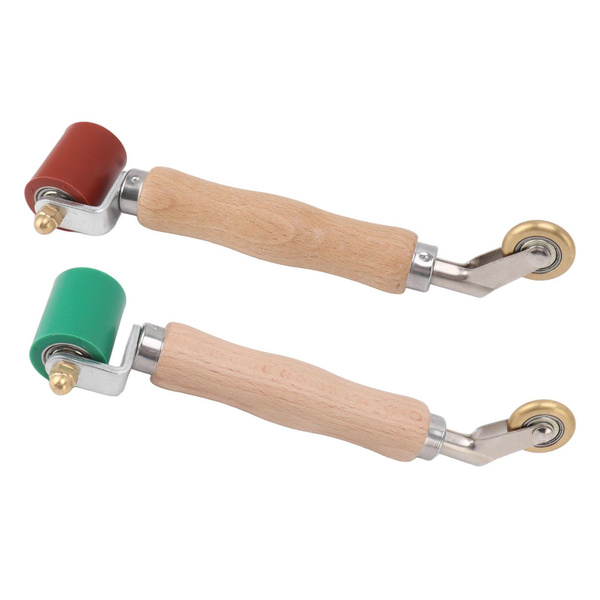 40mm Silicone Seam Roller Dual Use Brass Wheel Wood Handle Wallpaper ...