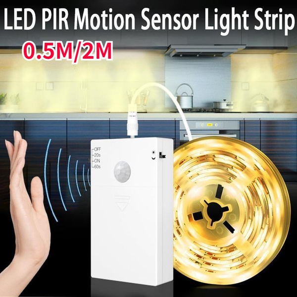 0.5M/2M Led Light Strip PIR Motion Sensor Induction Led Strip Battery ...