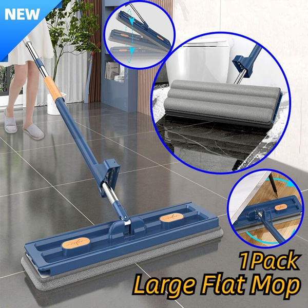 Large Flat Mop Self-contained Slide Microfiber Floor Mop Wet and Dry ...
