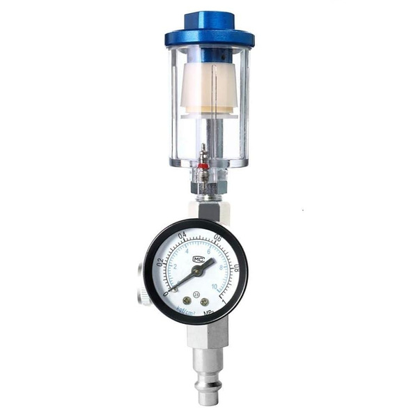 1/4 Inch Air Pressure Regulator Valve with Pressure Gauge and Water ...