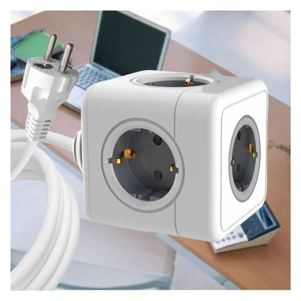 Multi-plug socket EU power cube socket 5 way outlets with power pure ...
