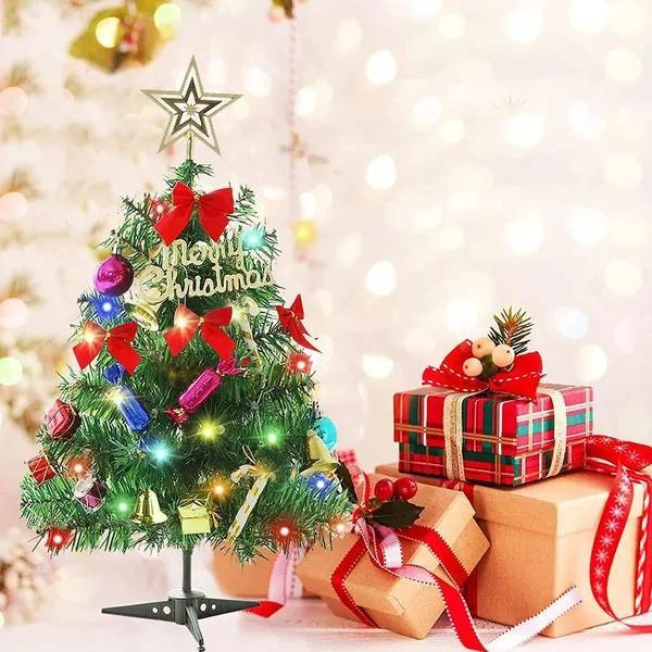 11.8 Inch Mini Christmas Tree, Table Top Artificial Christmas Trees Kit ...