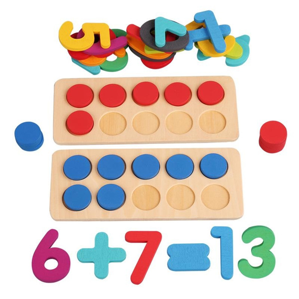 Wooden Ten-Frame Set Math Manipulatives for Kindergarten Elementary 1st ...