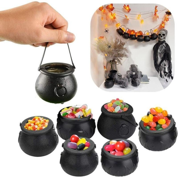 Mini Cauldrons Plastic Halloween Party Witch Trick Or Treat Candy ...