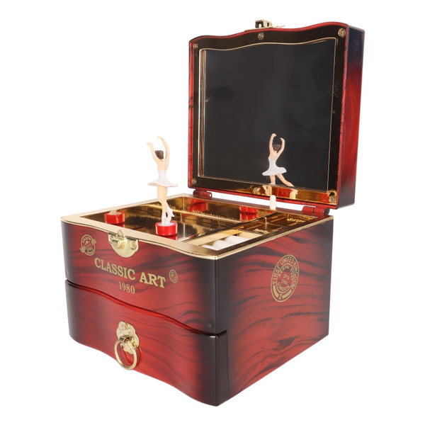 Nostalgic Elegant Dancing Girl Musical Jewelry Box Rotating Ballerina ...