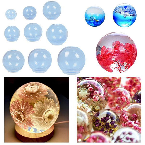 1PC 20-100mm Transparent Ball Pendant Resin Mold Silicone Mold Epoxy ...