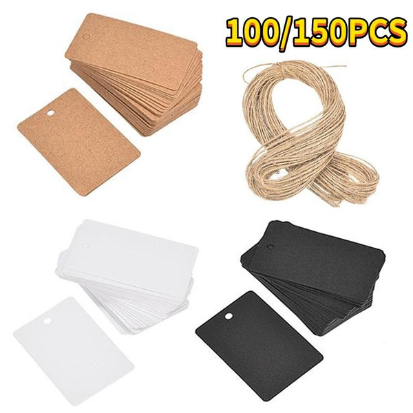 100/150Pcs Brown Kraft Paper Tags with Jute Twine for Diy Gifts Crafts ...