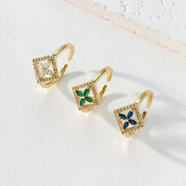 Four Leaf Grass Open Ring | Wish