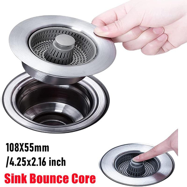 Stainless Steel Kitchen Sink Pop-up Core Drain Sink Dishwasher Filter ...