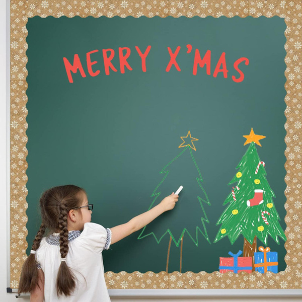 Christmas Border Stickers Festive Wall Decals 60pcs Christmas Classroom ...