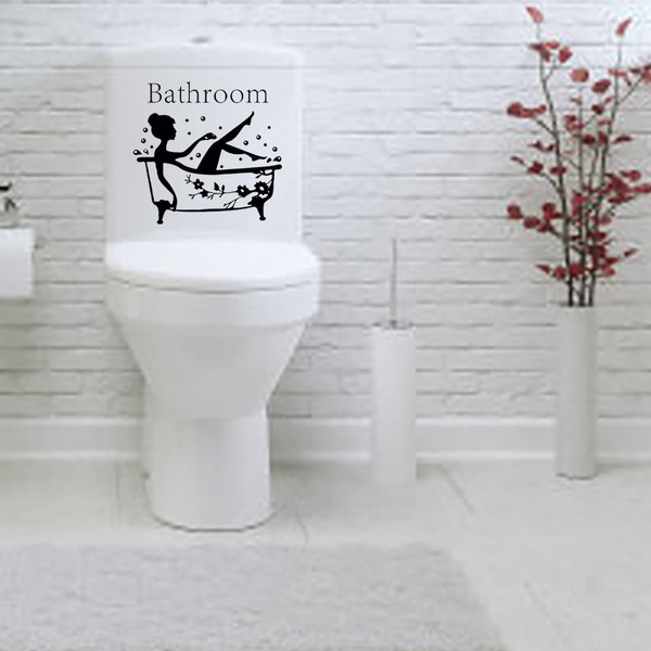 Removable Bathroom Toilet Entrance Sign Wall Stickers Public Lavatory ...