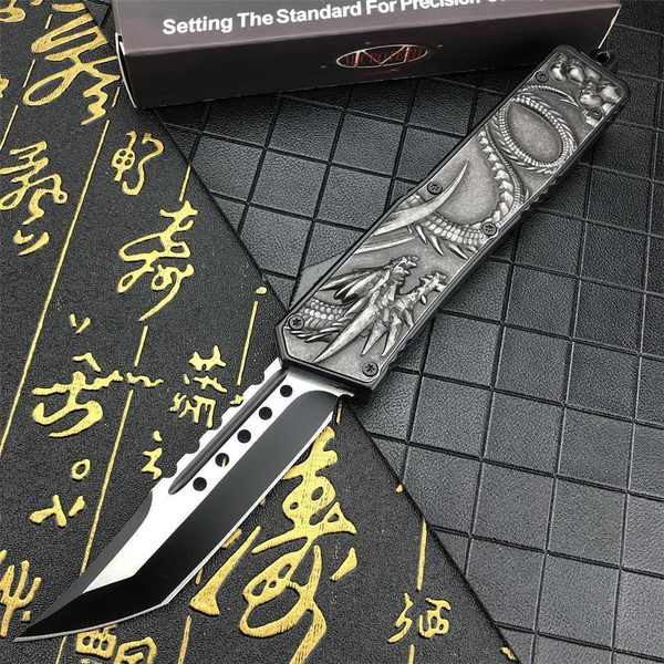 Tactical Dagger OTF-Safety Straight Out Knife 440C Blade Zinc Alloy ...