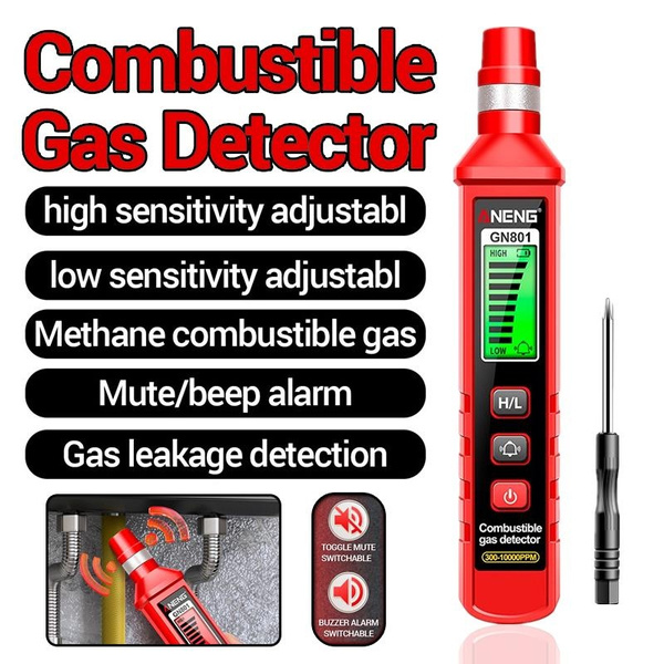 Battery Powered Combustible Gas Detector 300~10000PPM Sound Alarm Gas ...