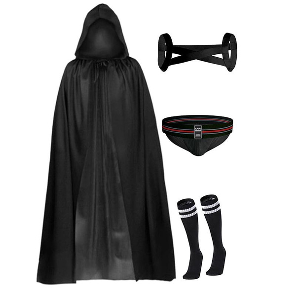 Halloween Cosplay Vampire Wizard Death Cloak Costumes Grim Reaper Black ...