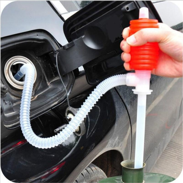Portable Car Manual Hand Siphon Pump Hose Gas Oil Syphon Transfer Pump ...