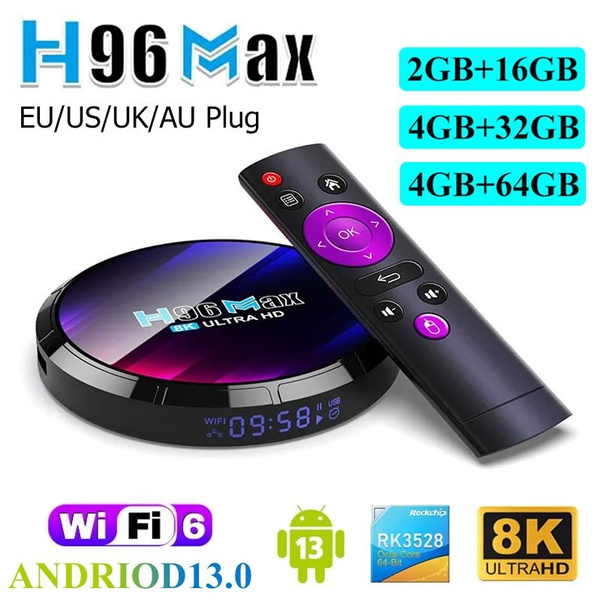 H96 MAX Android 13 TV BOX RK3528 64GB/32GB/16GB 2.4G 5G WIFI 6 BT 5.0 Global Media Player Set ...