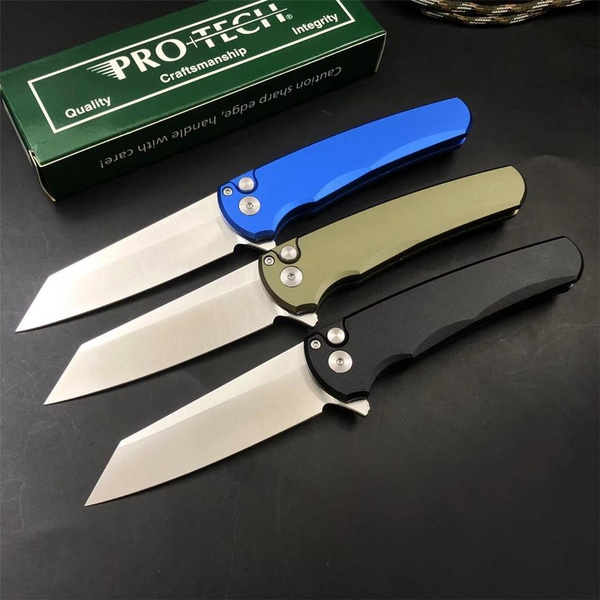 Tactical Pro-Tech 5201 Malibu Manual Flipper Knife CPM-20CV Stonewashed ...