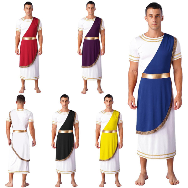 Men Toga Greek God Costume Adult Party Toga Roman Costume Deluxe ...