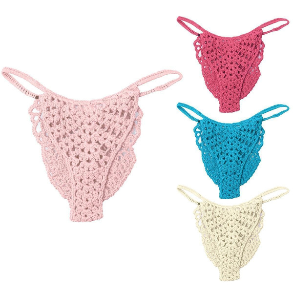 Mens Handmade Crocheted Sexy Bikini G-String T-Back Thongs Briefs ...