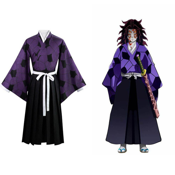 Anime Demon Slayer Kokushibo/Shinazugawa Genya Cosplay Costume Coat ...
