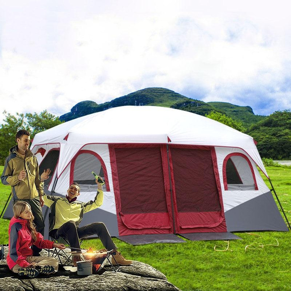 Outdoor Two-room Tent Outdoor Camping Two-room Multi-person Large Tent ...