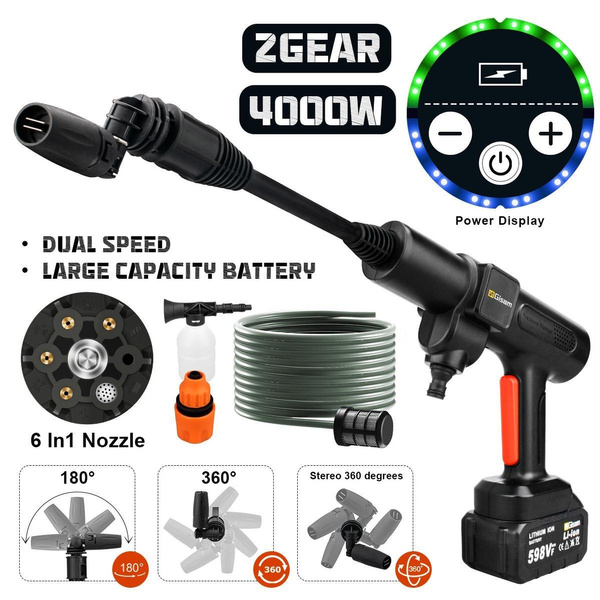 【with Battery】Portable Car Pressure Washer Handheld Washer Electric ...