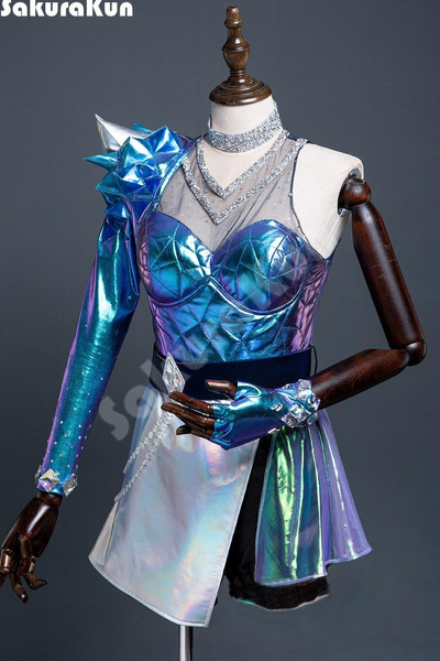 Game LOL Ahri Cosplay Costume Set K/DA KDA All Out Sexy Girls Dress ...