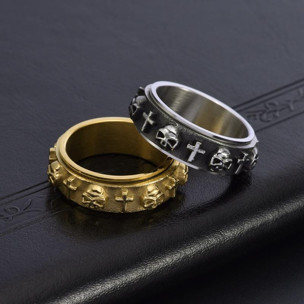 Skulls Cross Ring Jewelry Fashion Fine Stainless Steel Finger Rings | Wish
