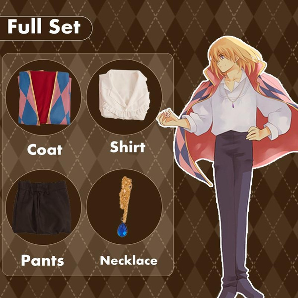 Anime Howl's Moving Castle Howl Cosplay Costume Men Uniform Outfits ...
