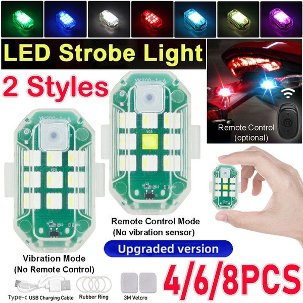4/6/8PCS New Upgraded Version 2 Styles Large LED Strobe Light Wireless ...