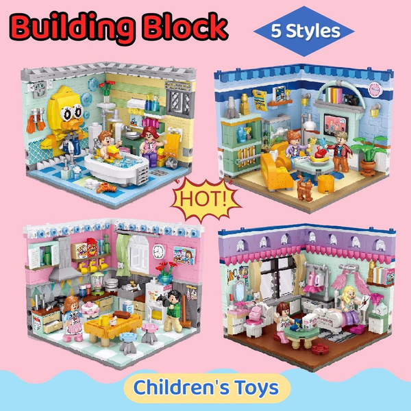 Farm Cottage Mini Bricks Assembled Building Block Toys Autumn House ...