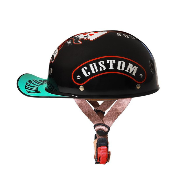 Retro Motorcycle Helmet Scooter Baseball Cap Vintage Open Face Half Hat ...