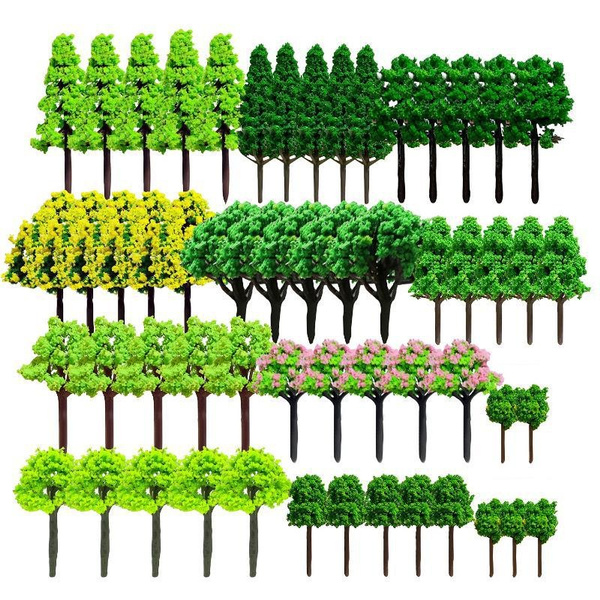 55Pcs Mixed Model Trees 1.2-2.8 inch(3-7cm) Miniature Trees,Railroad ...