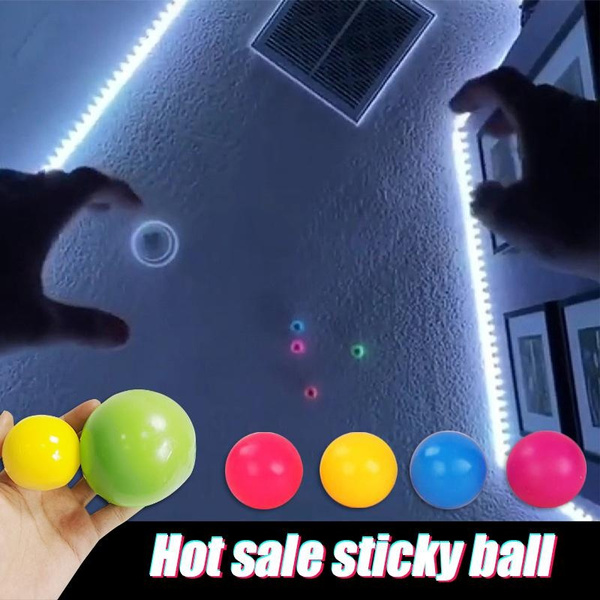 4.5/6 Cm Luminous Stick Wall Ball Decompression Ball Sticky Squash Glow ...