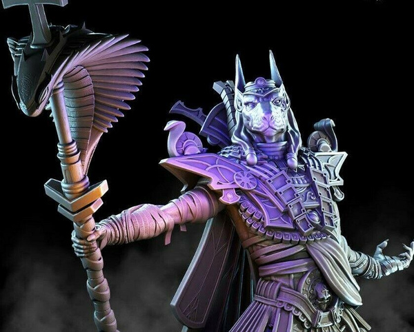 100mm Resin Model GOD Undead Death Egypt Anubis Figure Sculpture ...