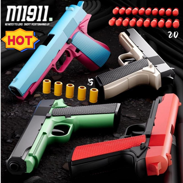 New C1911 Game Soft Bullet Pistol Model Foam Darts Shell Ejecting ...