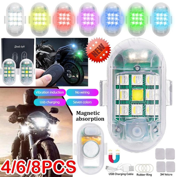 4/6/8PCS Set New Wireless 7 Color Large LED Strong Magnet Strobe Light Warning Light Waterproof ...
