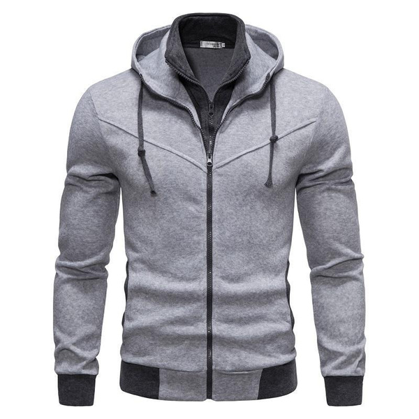 Spring Autumn Men Fashion Hoodies Men Pure Color Hooded Coats | Wish