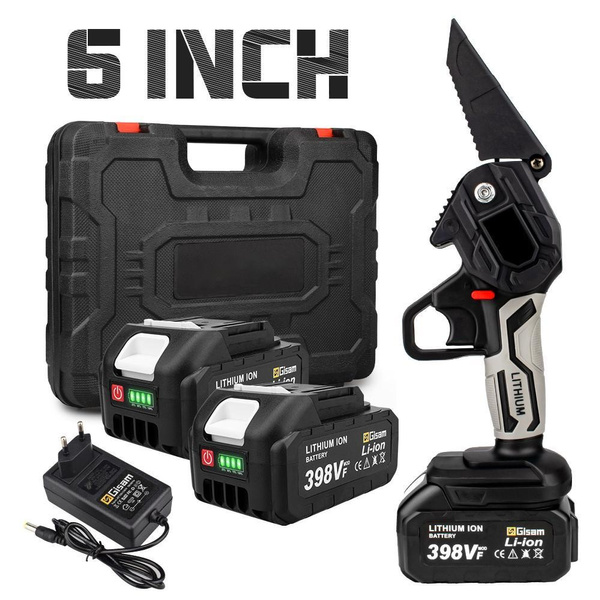 Portable 6Inch Electric Chainsaw Cordless Saw Pruning Logging Garden ...