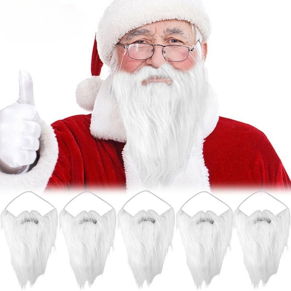 Santa Claus Beard Masks Christmas Decor Adult Unisex Funny Beard Face ...