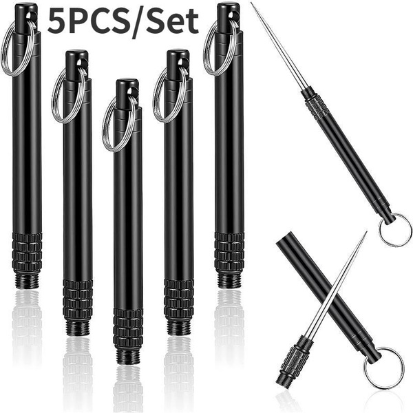 5PCS/Set Portable Titanium Toothpicks Metal Pocket Toothpick with ...