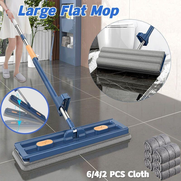 New Large Flat Mop Wet and Dry Mop For Cleaning Self-contained Slide ...