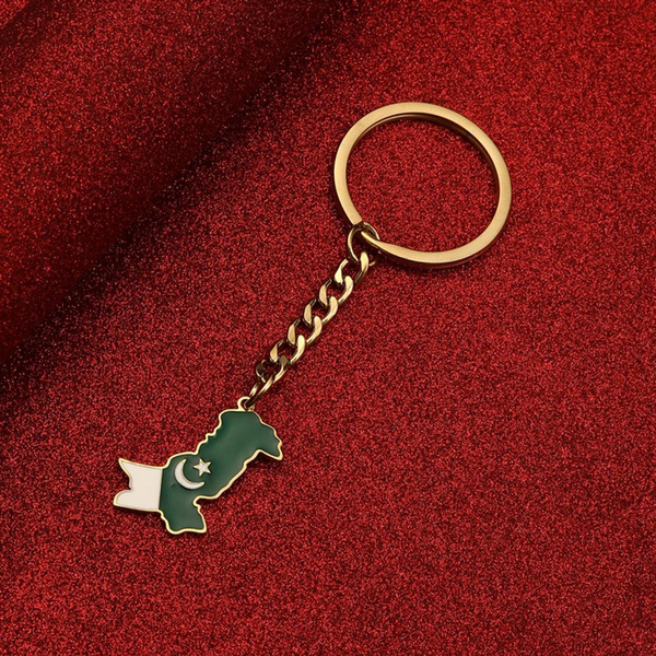 Stainless Steel Pakistan Map Keychain For Women Men Gold Silver Color ...