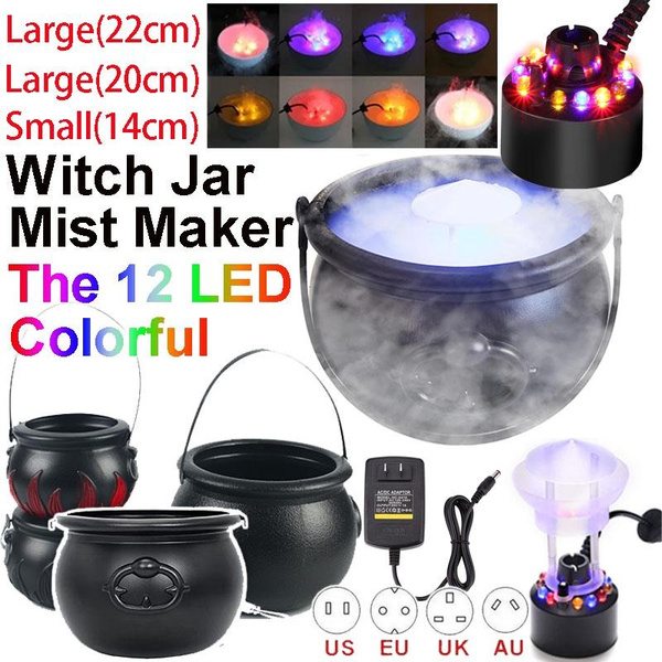 Halloween Large Witch Jar Mist Maker Cauldron with Ultrasonic Mist ...