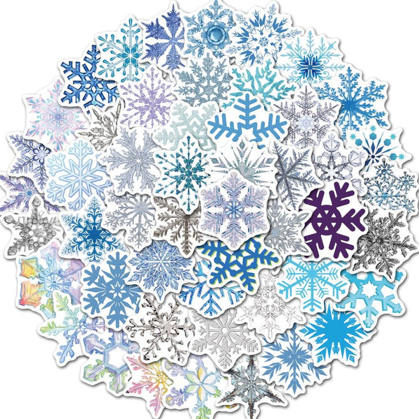 15/50PCS Christmas White Snowflake Window Stickers Stickers Decorations ...