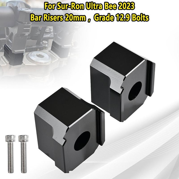 1Pair 20mm up Motorcycle Risers CNC Handlebar Riser Black Aluminum For ...