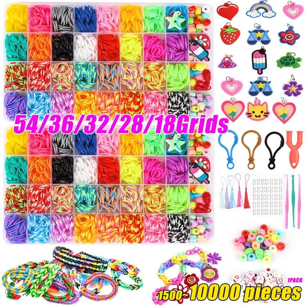 1500~10000 Pieces Creative Colorful Loom Bands Set Rainbow Bracelet ...