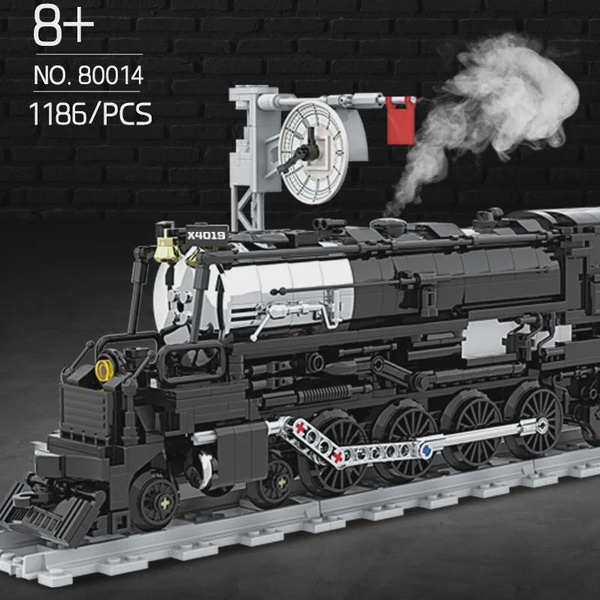 New 1186pcs Technical Steam Train Building Blocks Model MOC Locomotive ...